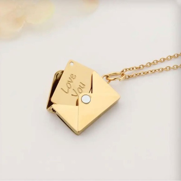 Jewelry | 23 Love Locket Love Letter Envelope Necklace Gold Chain ...